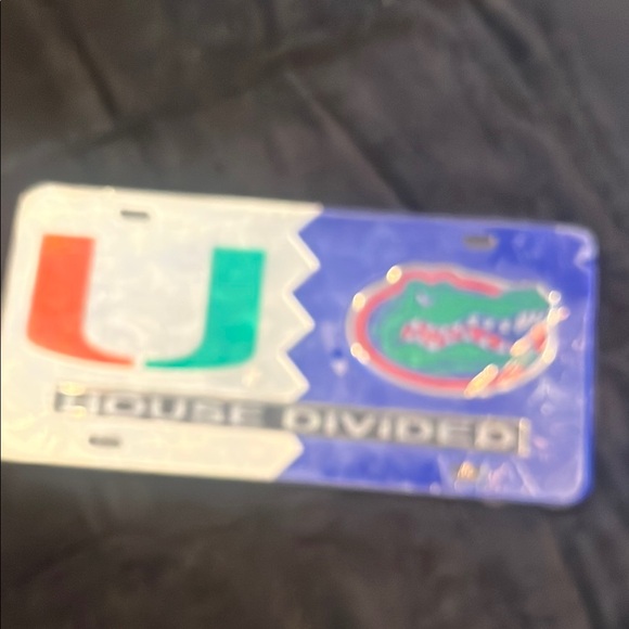 NCAA | Accessories | Hurricane And Gator House Divided License Plate ...